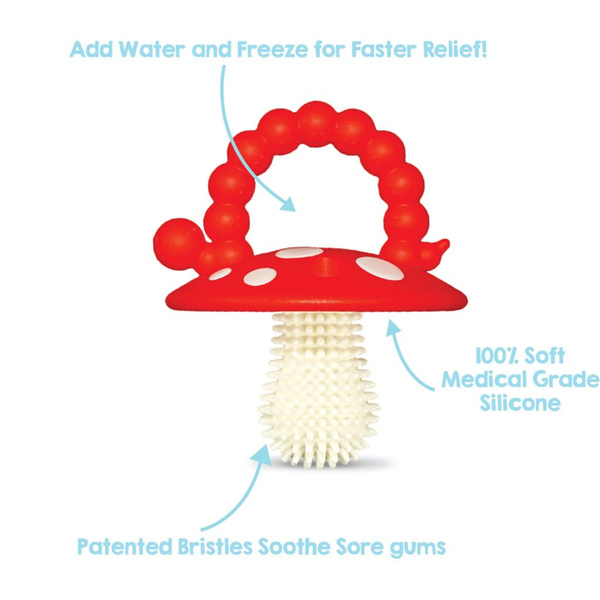 RaZBaby Chompy Mushroom Silicone Teether 2 Pack - Rooke&Reese