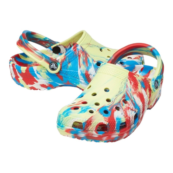 Crocs Classic Marbled Clog Sulphur/Multi (206867-75V) - Solefied