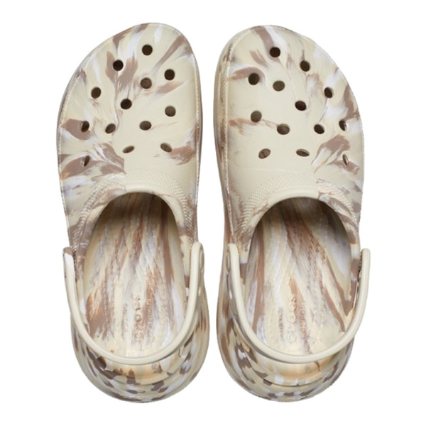 Crocs Classic Crush Marbled Clog Bone/Multi (208265-2Y3) - Solefied