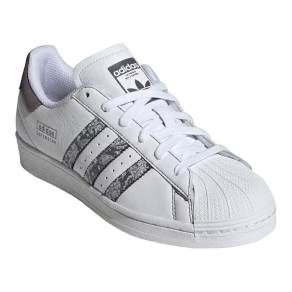 WMNS Adidas Superstar White/Charcoal Paisley (IE3008) - Solefied