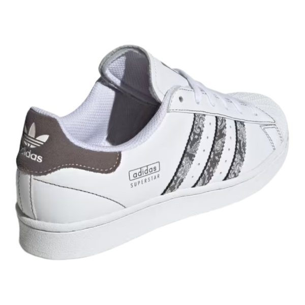 WMNS Adidas Superstar White/Charcoal Paisley (IE3008) - Solefied
