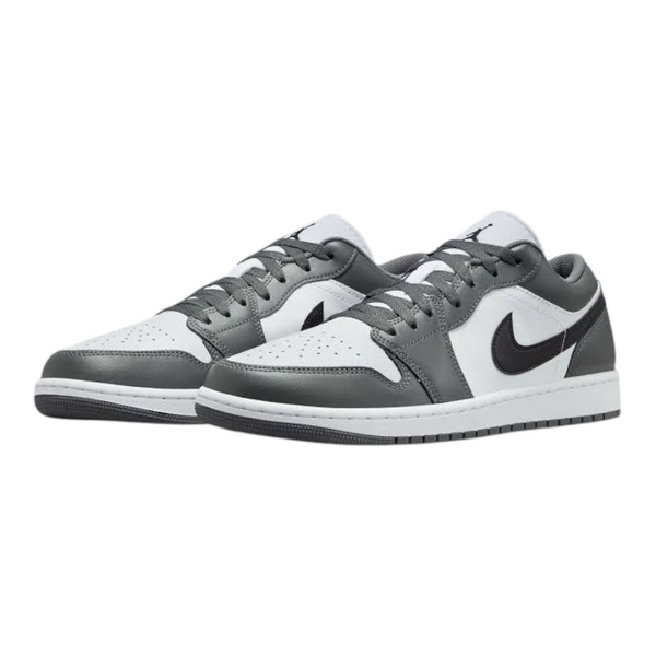 AIR Jordan 1 Low (GS) White/Black-Iron Grey (553560 152) - Solefied