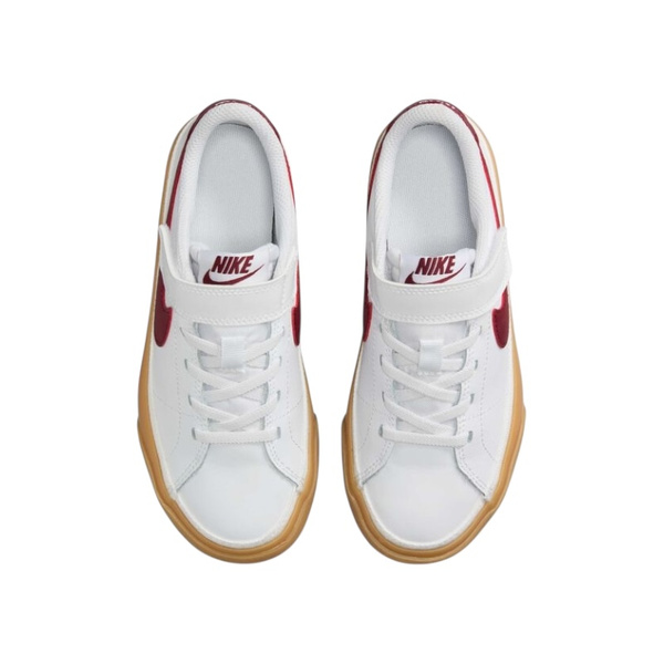 Nike Court Legacy (PS) White/Team Red-Gum Yellow (DA5381 132) - Solefied