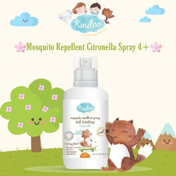 Kindee Organic Mosquito Repellent Spray Citronella 4+ (60ml) - Storked