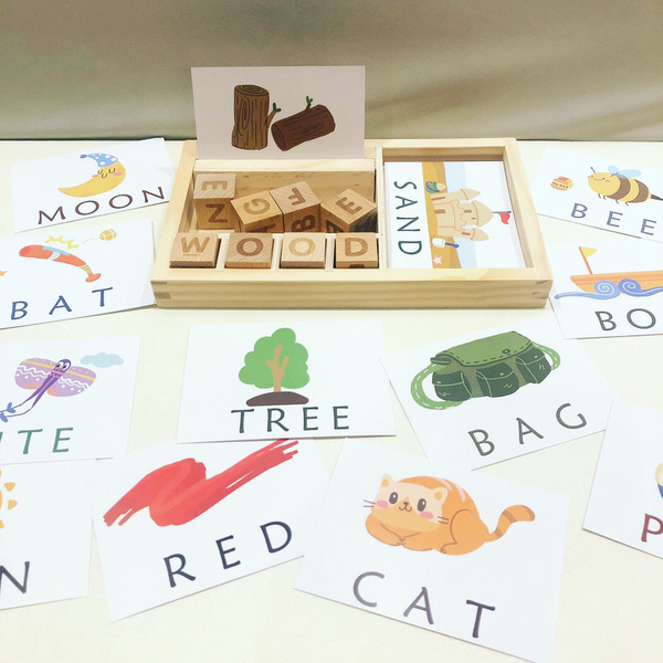 Wooden Spelling Blocks - Storked