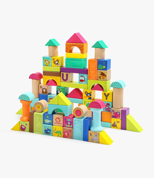 Top Bright Animal Squeeze & Wooden Blocks - Storked