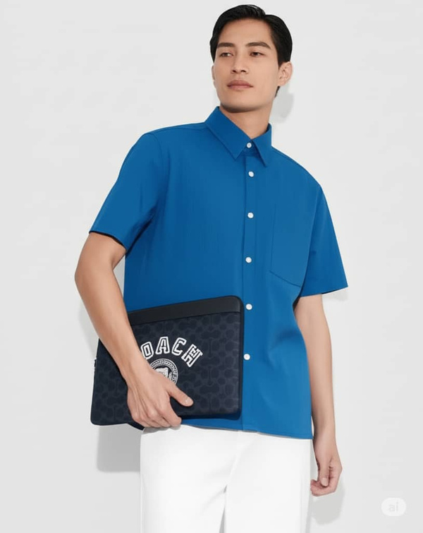 COACH Laptop Case In Signature Canvas With Varsity Motif - U Studio ...